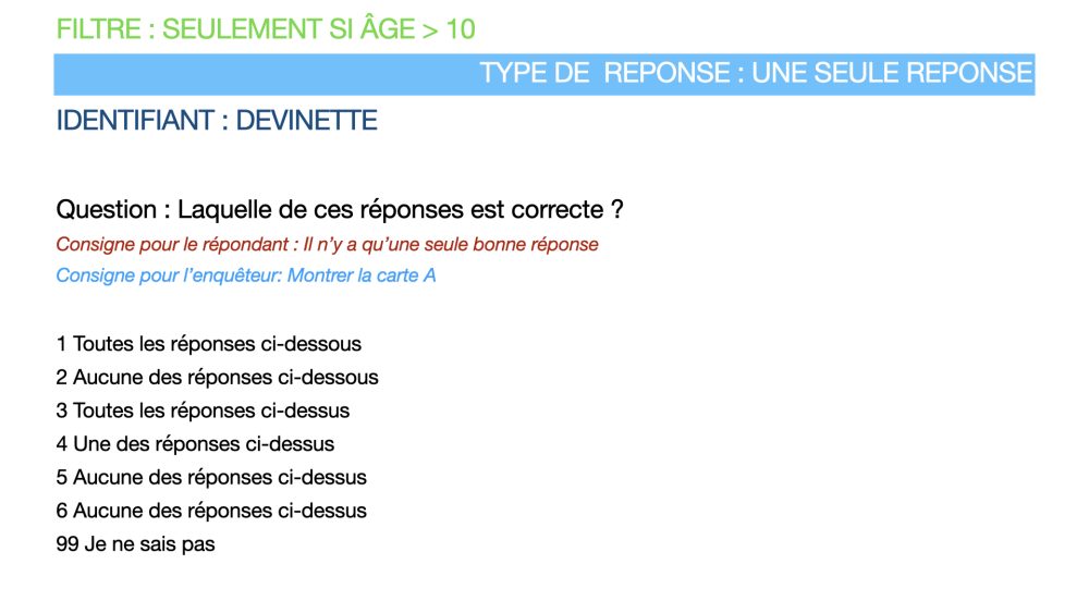 Bien mettre en forme son questionnaire pour une programmation fiable et ...